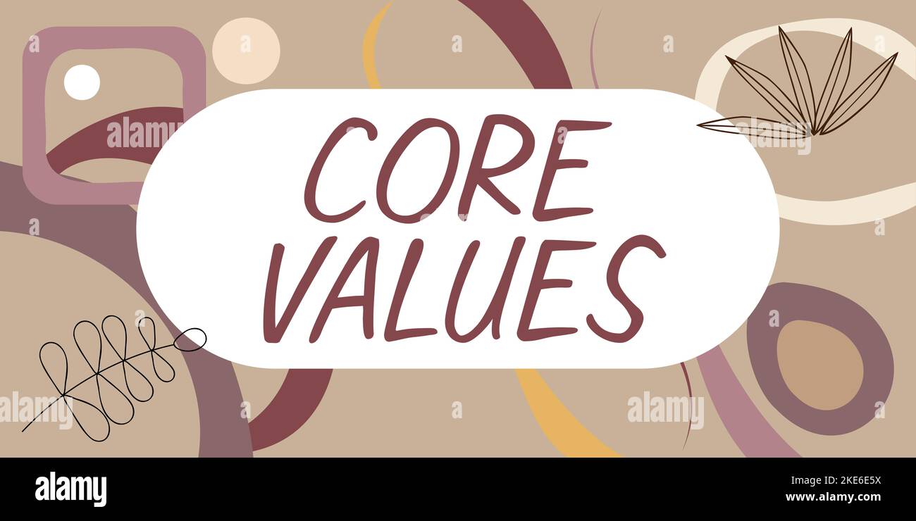 Hand writing sign Core Values. Conceptual photo principles which guide ...