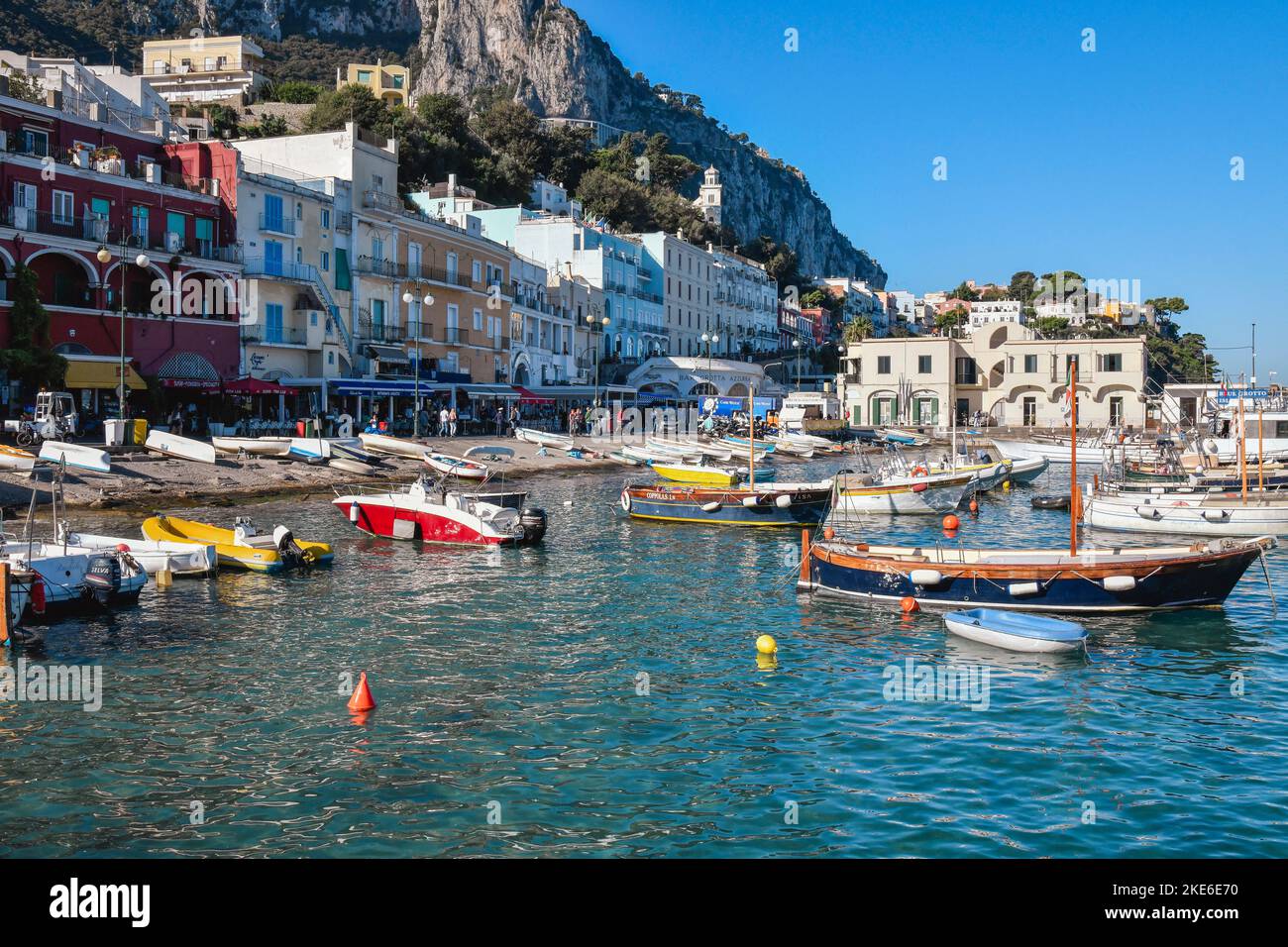 Capri, cluster of colorful houses, Italy Stock Photo - Alamy