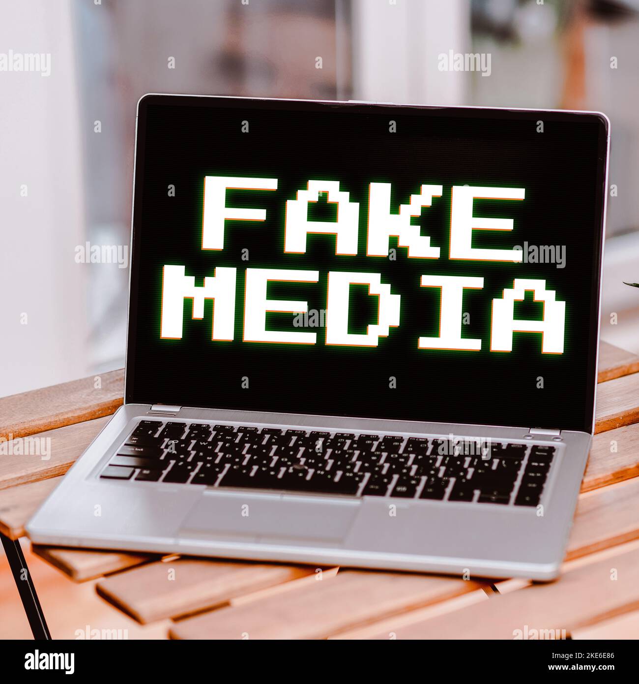 Hand writing sign Fake Media. Word Written on An formation held by ...