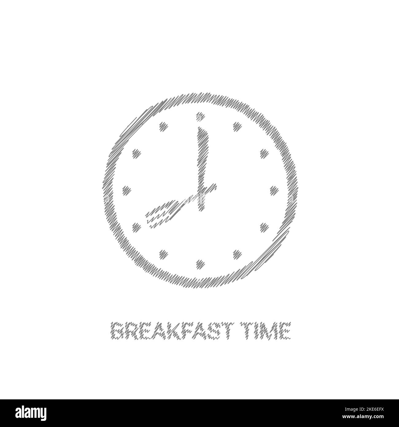 Breakfast time vector icon Food time on the clock Stock Vector Image ...
