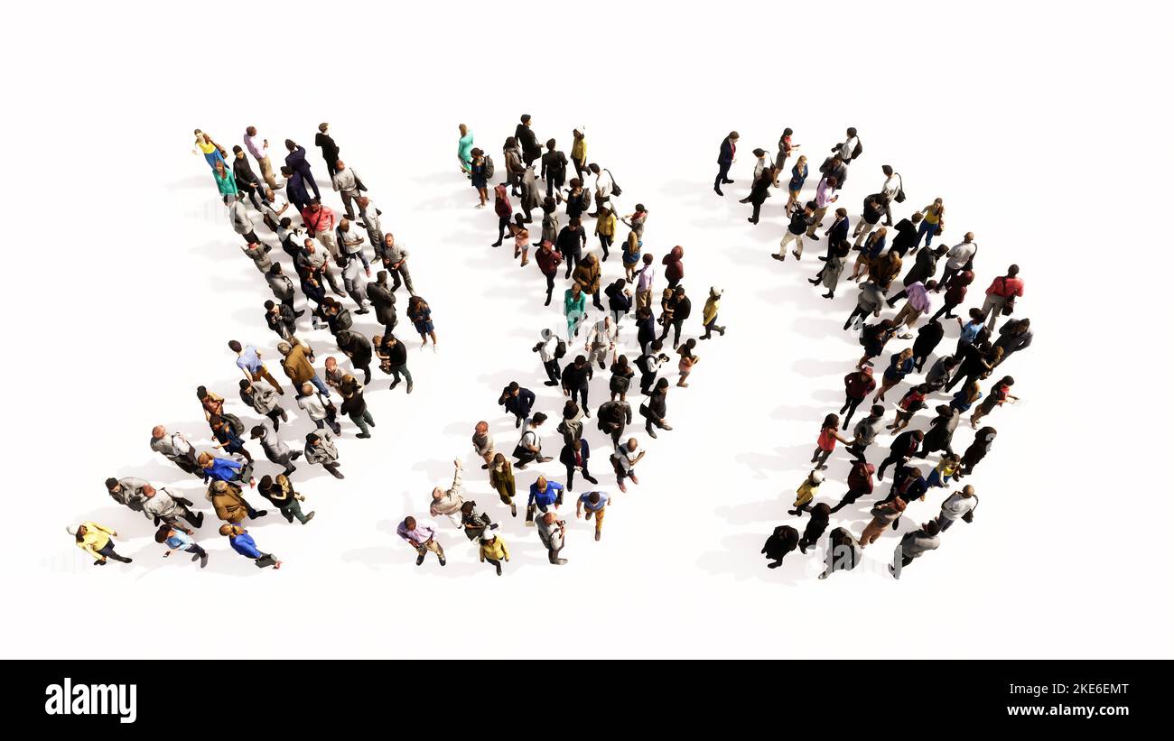 Concept conceptual large community of people forming the dangerous turn ...