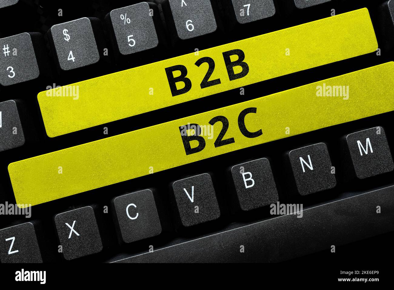 Hand writing sign B2B B2C. Word Written on two types for sending emails ...