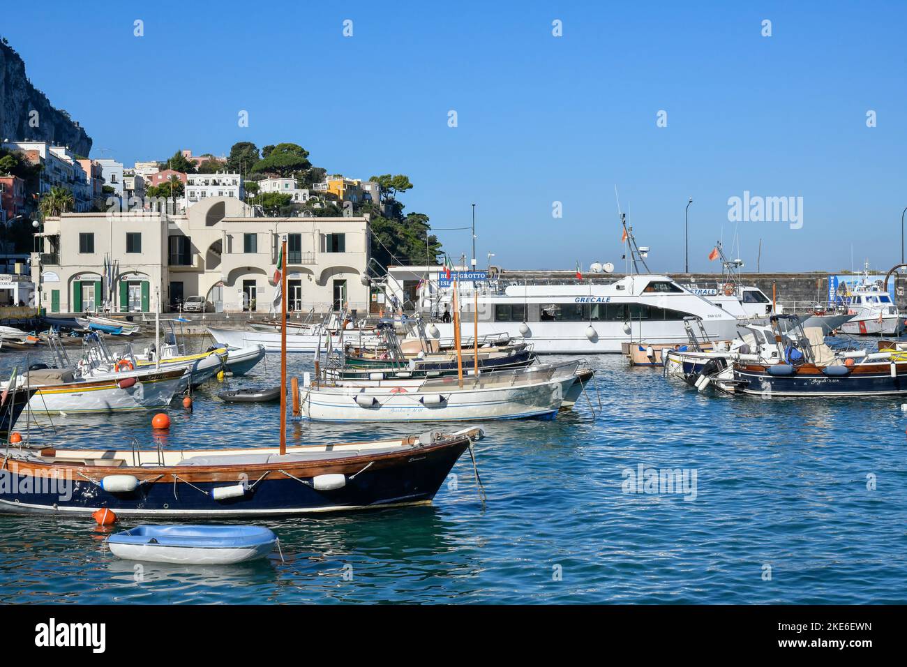 Capri, cluster of colorful houses, Italy Stock Photo - Alamy