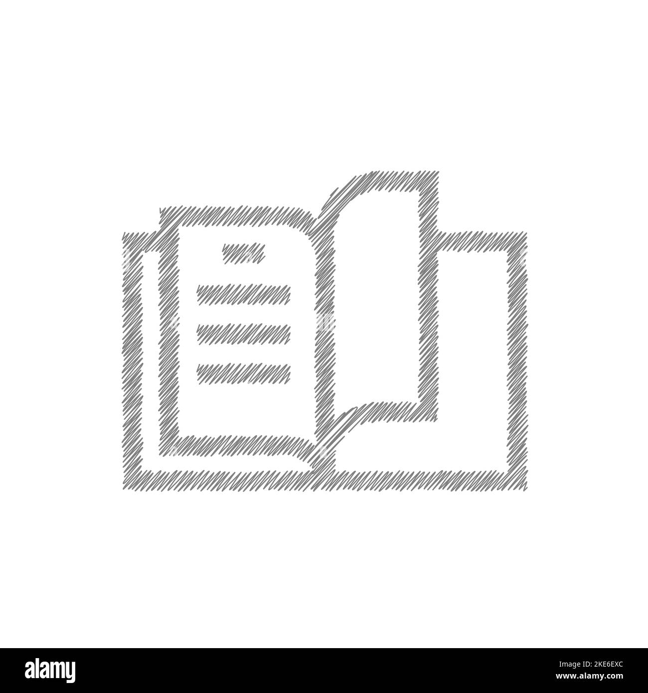 Book in sketch style icon. Library symbol. Flat design Stock Vector ...