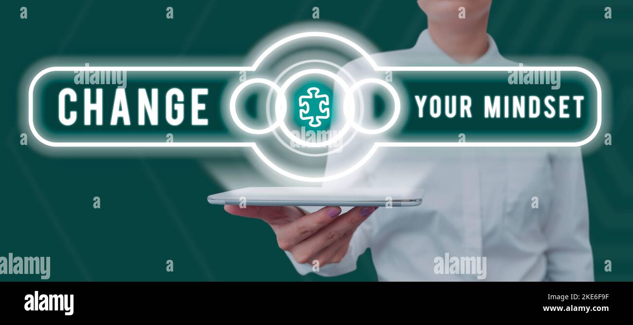 Hand writing sign Change Your Mindset. Word Written on Personal ...