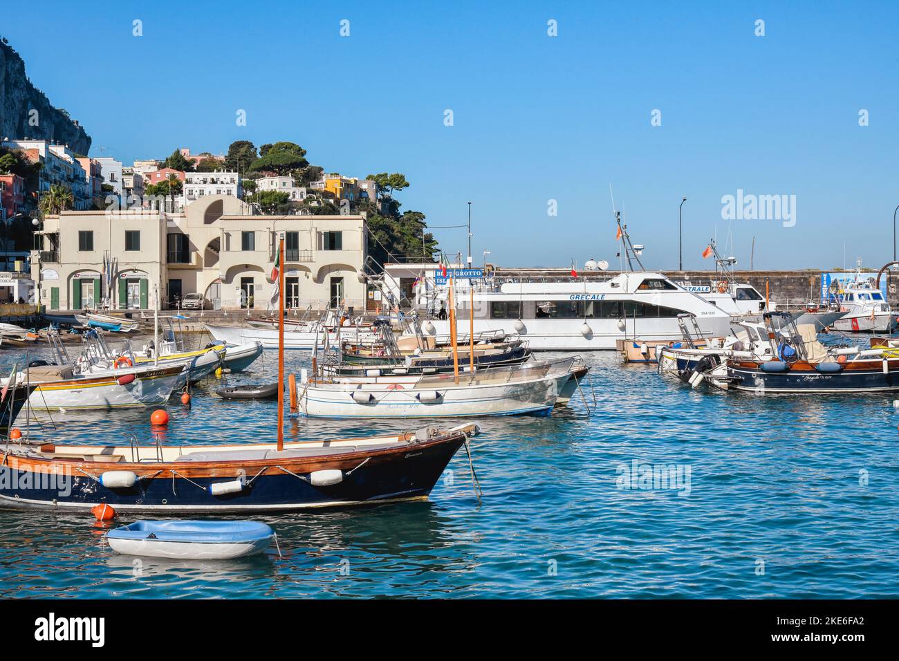 Capri, cluster of colorful houses, Italy Stock Photo - Alamy