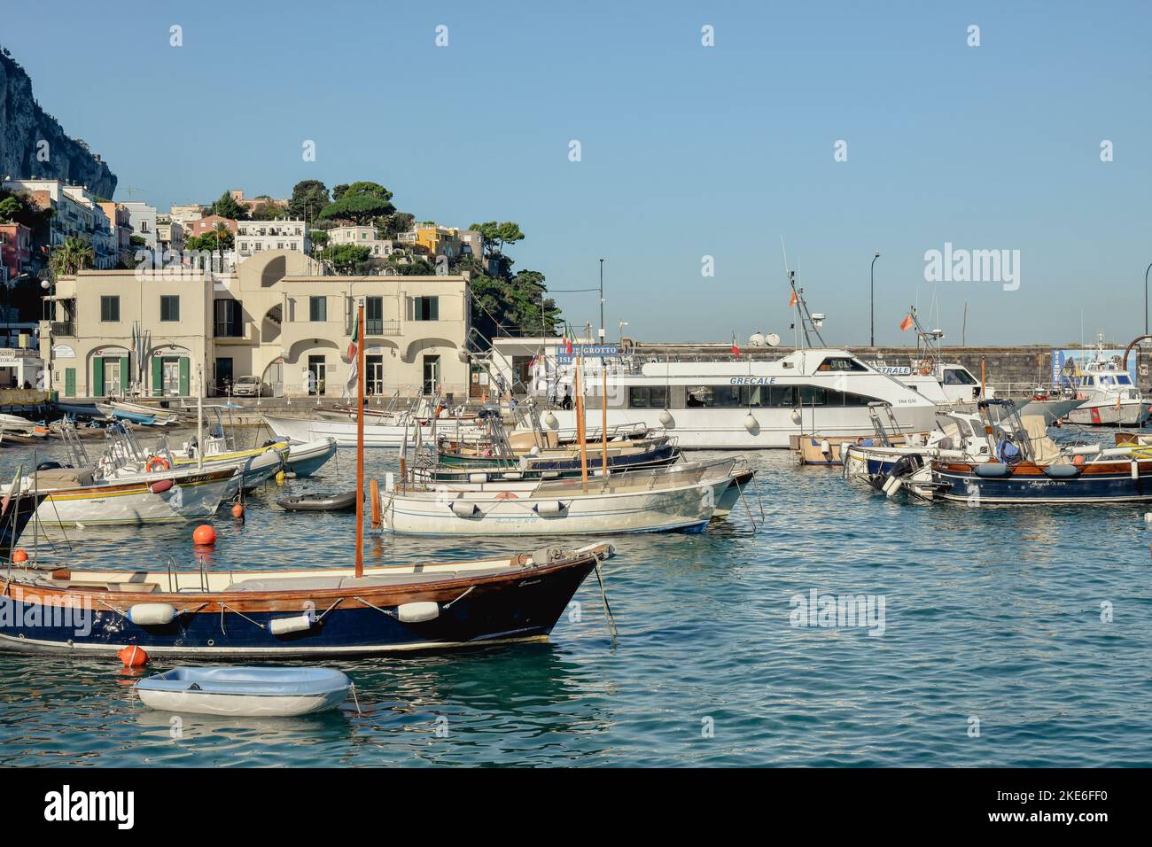 Capri, cluster of colorful houses, Italy Stock Photo - Alamy
