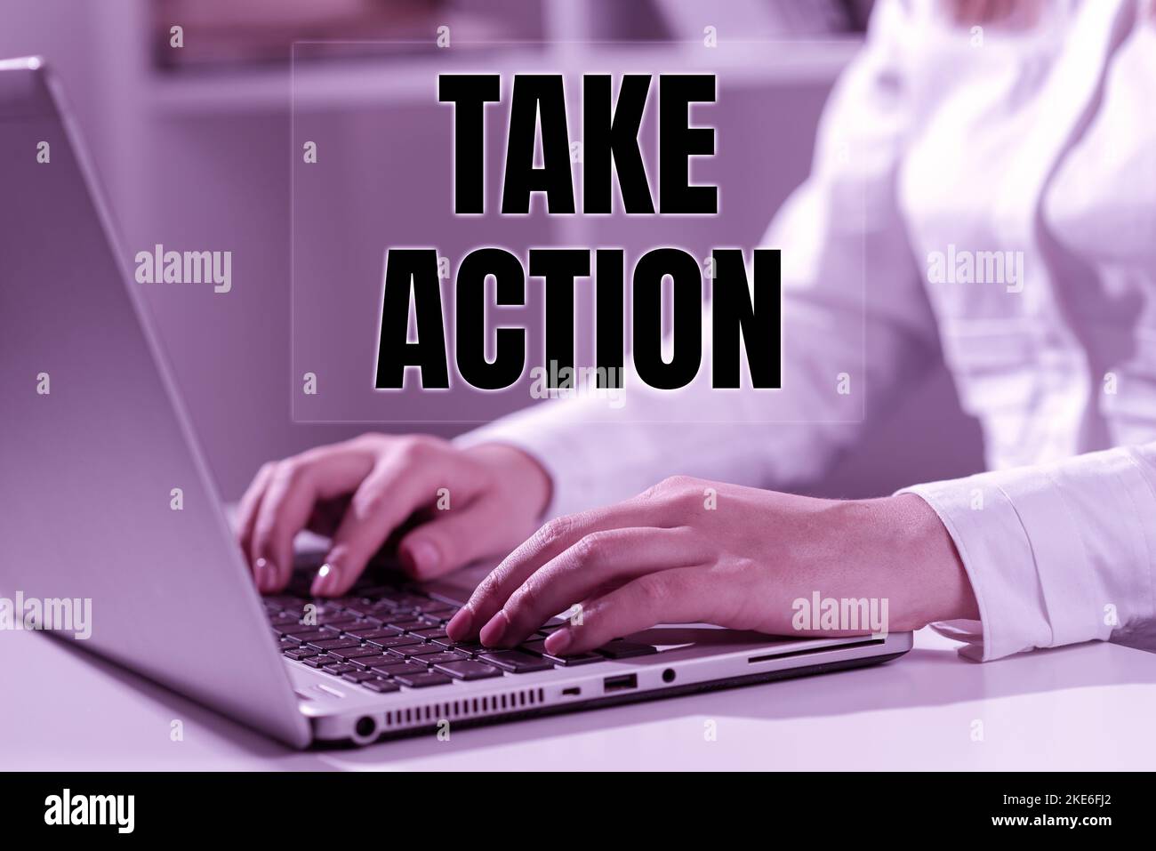 Conceptual caption Take Action. Internet Concept positive act of making ...