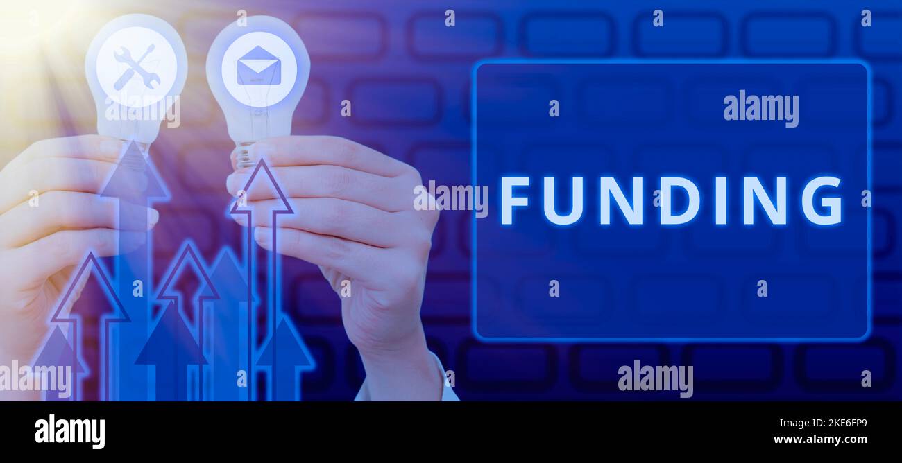 Conceptual caption Funding. Concept meaning act of providing resources ...