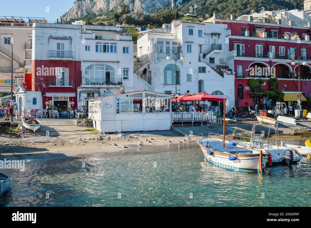 Capri, cluster of colorful houses, Italy Stock Photo - Alamy