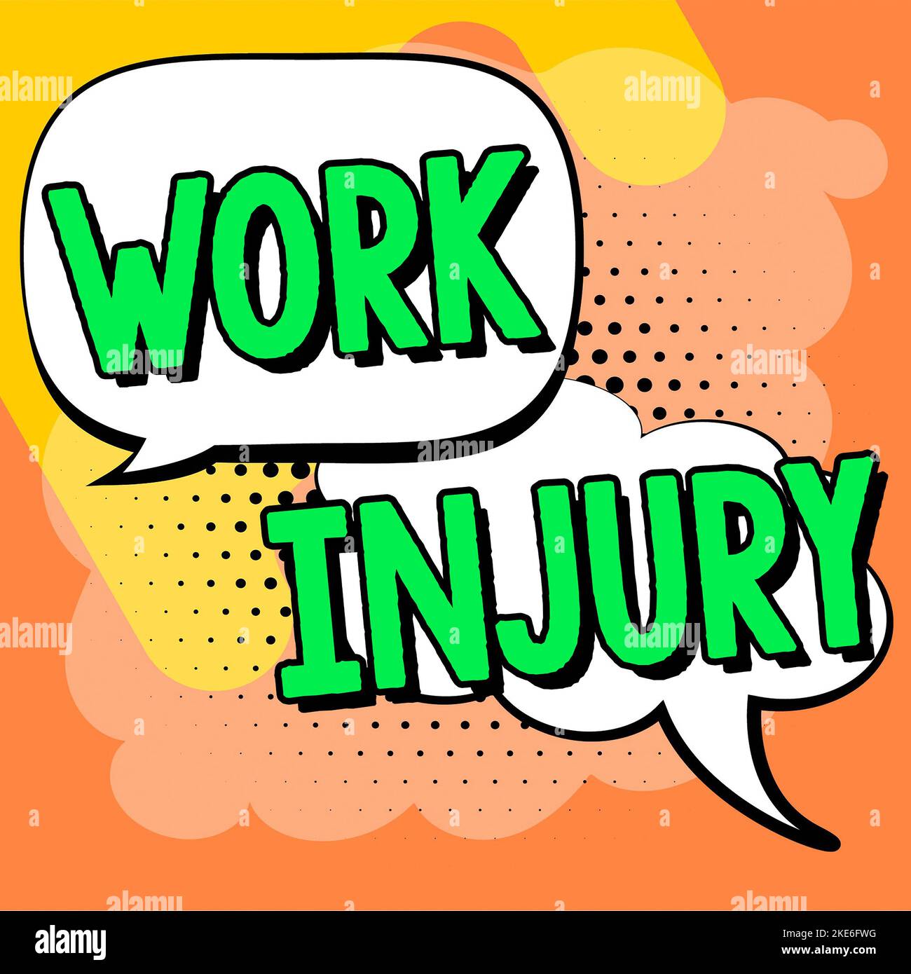 Conceptual display Work Injury. Word Written on an accident occurred as ...