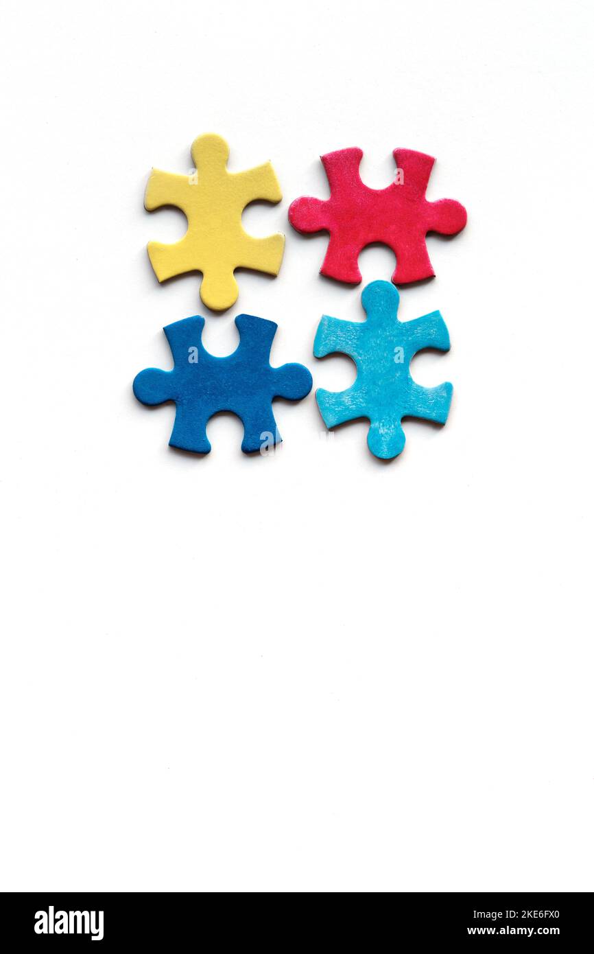 Autism Awareness Day, World Autism Day, frame with puzzle pieces, copy ...