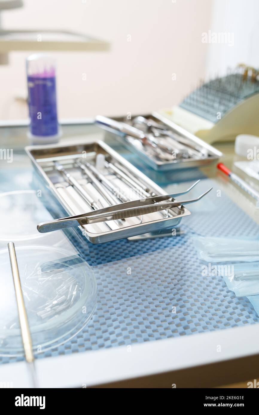 Dental clinic instruments for the treatment of the oral cavity. Dental ...