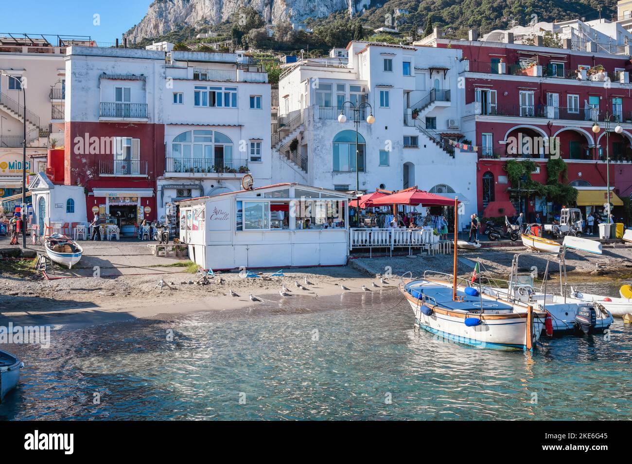 Capri, cluster of colorful houses, Italy Stock Photo - Alamy
