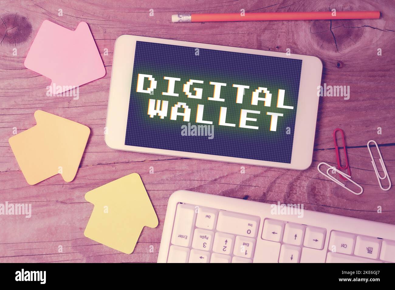 Text caption presenting Digital Wallet. Word Written on a financial ...