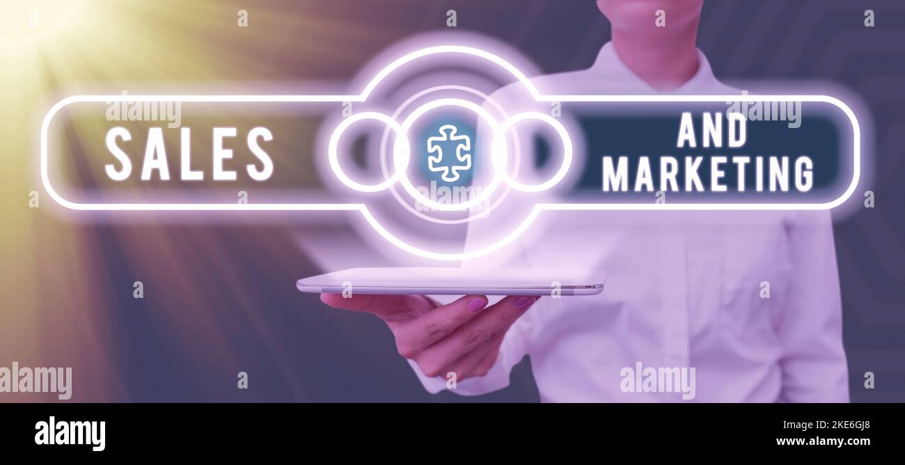 Writing displaying text Sales And Marketing. Business overview Business ...