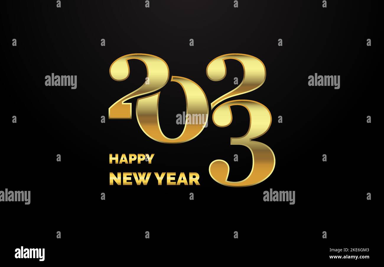 Happy New Year 2023 Text Design For Brochure Design Template Card