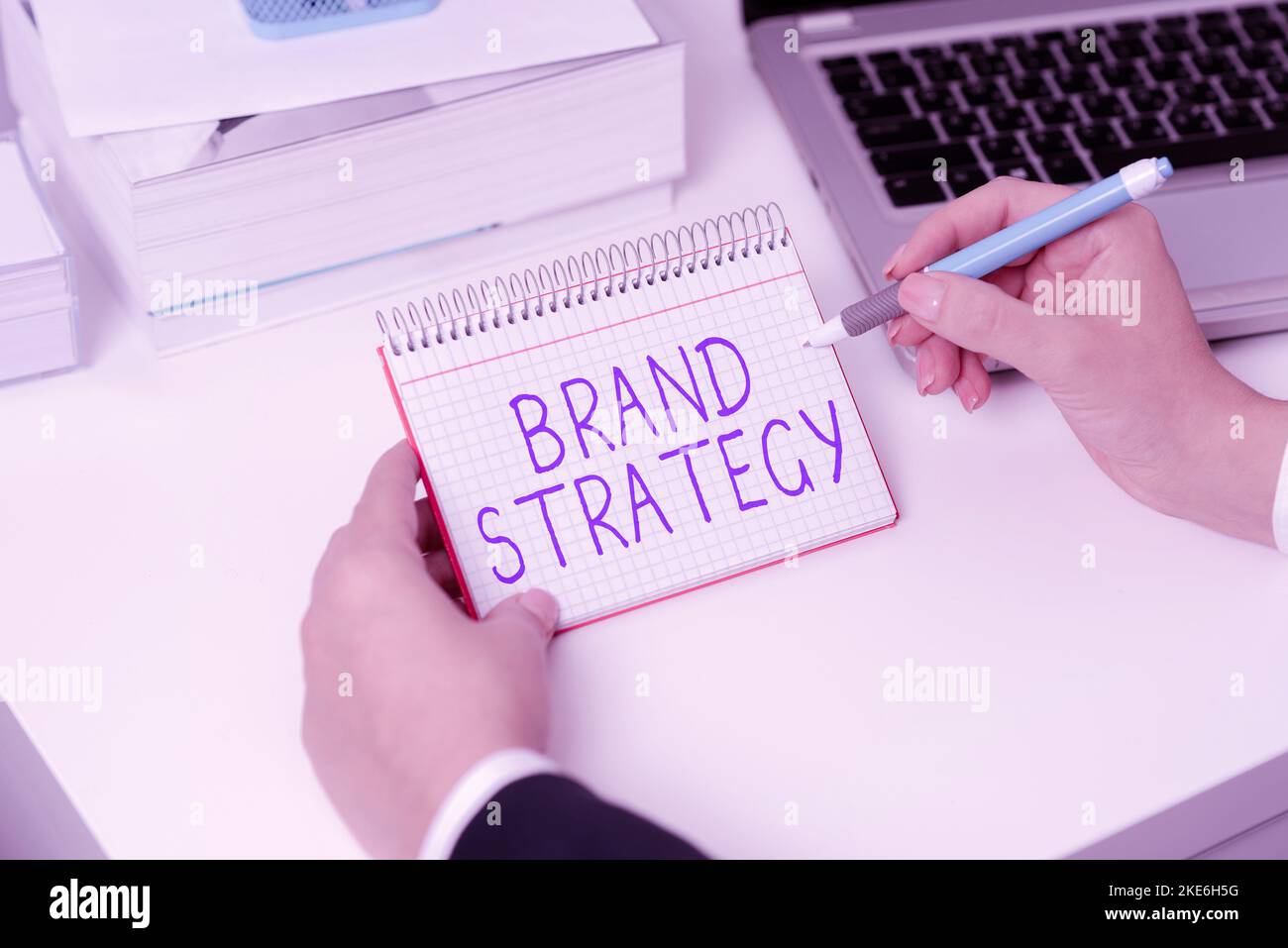 Writing displaying text Brand Strategy. Business concept longterm plan ...