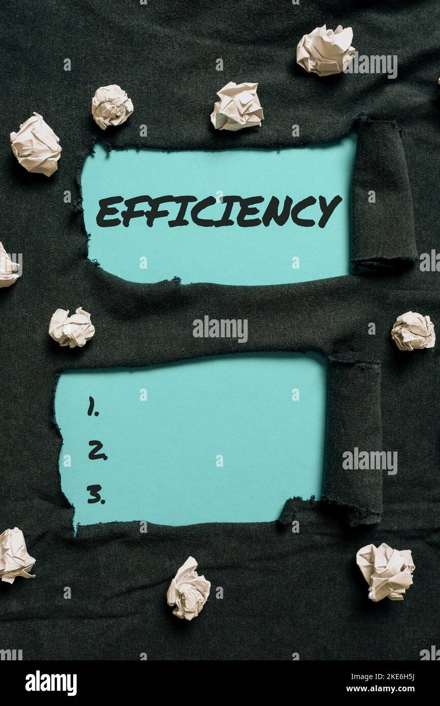 Text caption presenting Efficiency. Internet Concept ability to prevent ...