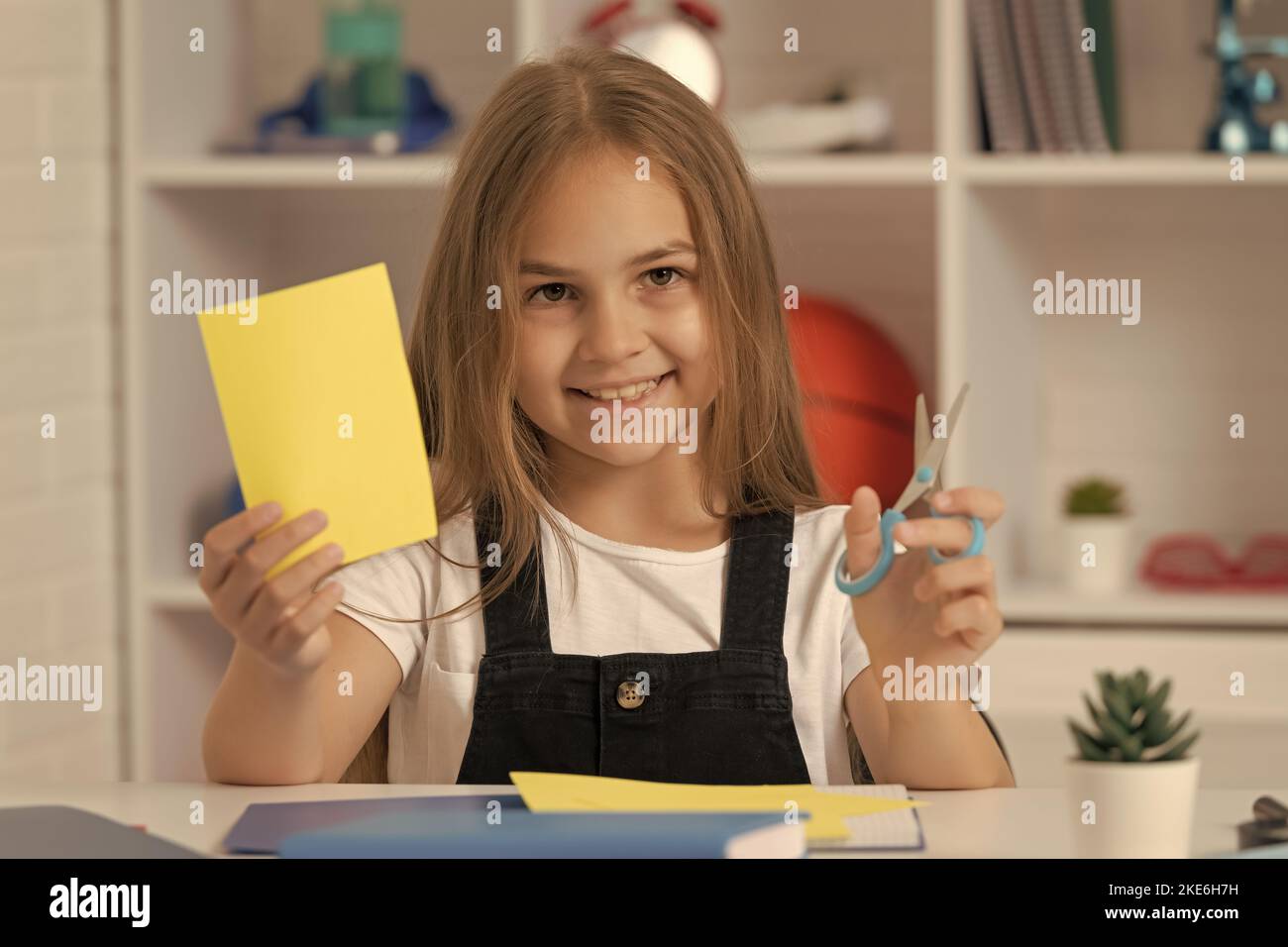 happy child in school classroom at diy lesson Stock Photo - Alamy