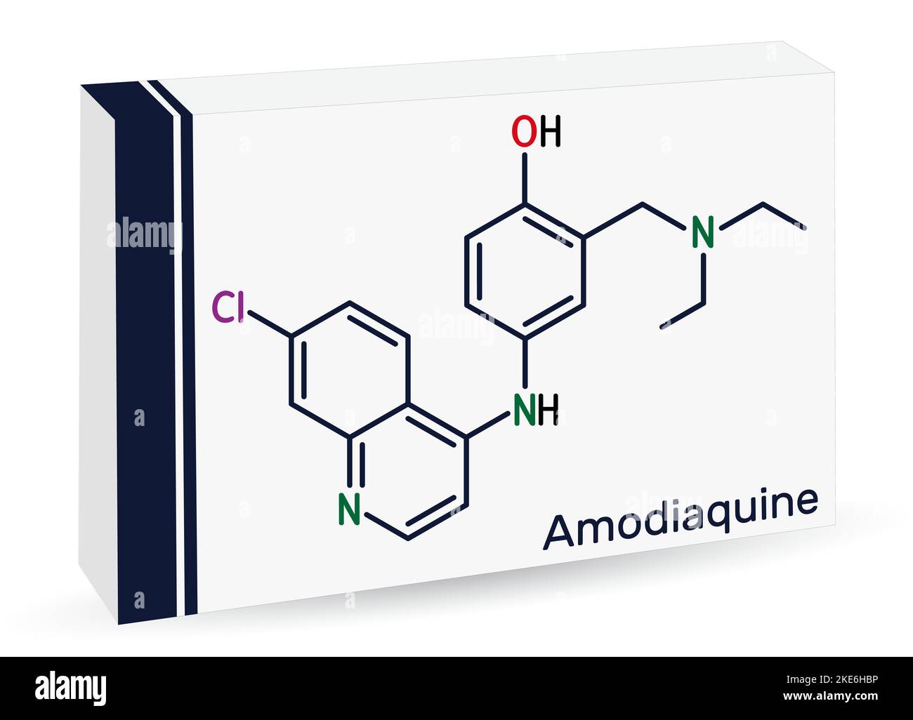 Amodiaquine, ADQ molecule. It is aminoquinoline, used for the therapy ...