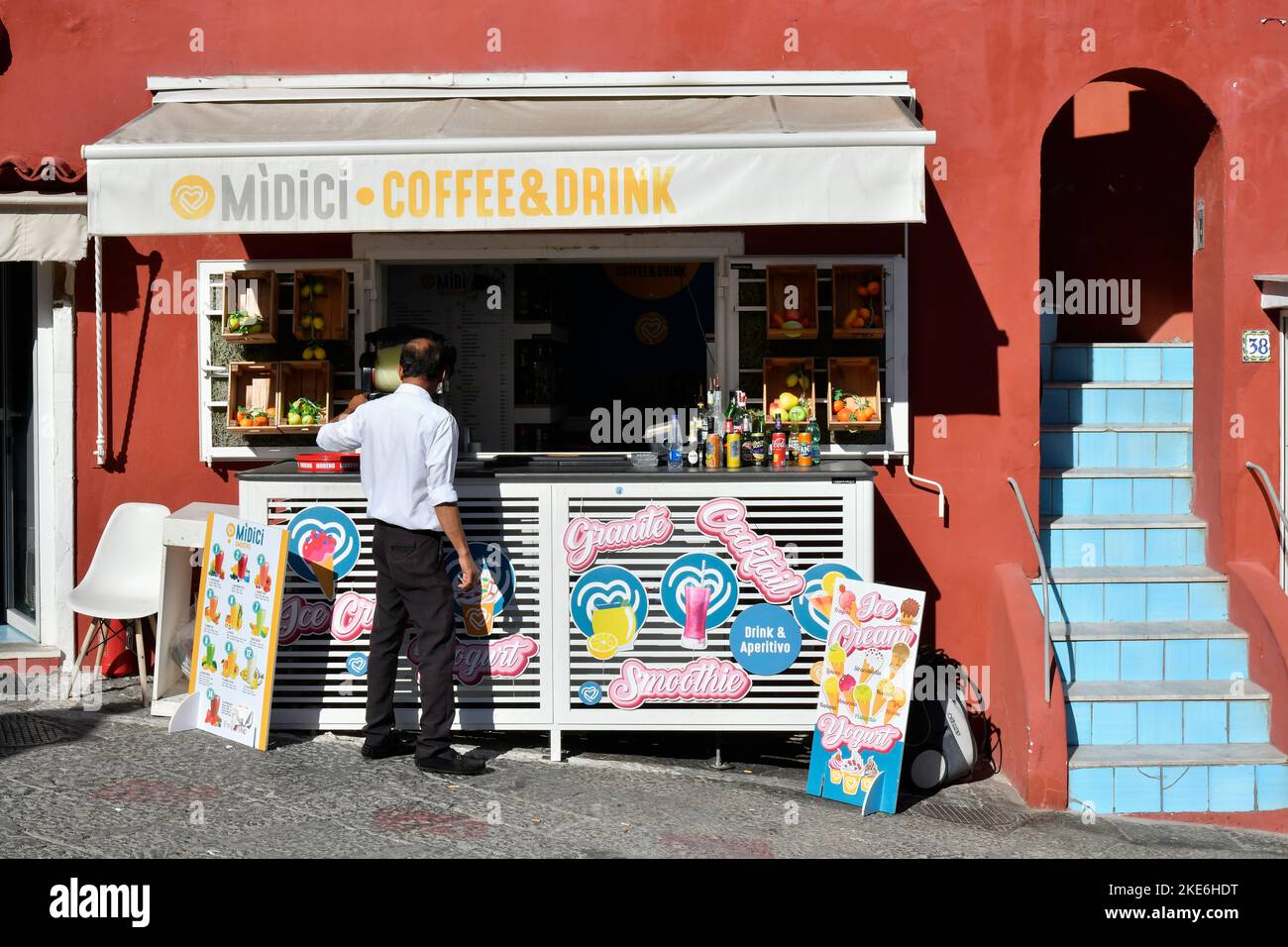 Capri, cluster of colorful houses, Italy Stock Photo - Alamy