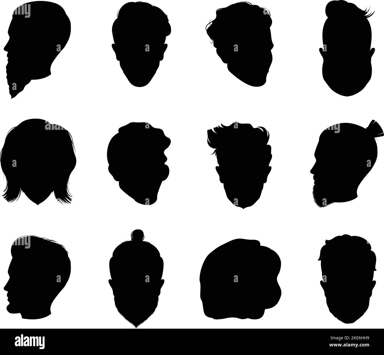 A design of silhouette-set of people profiles Stock Vector Image & Art ...