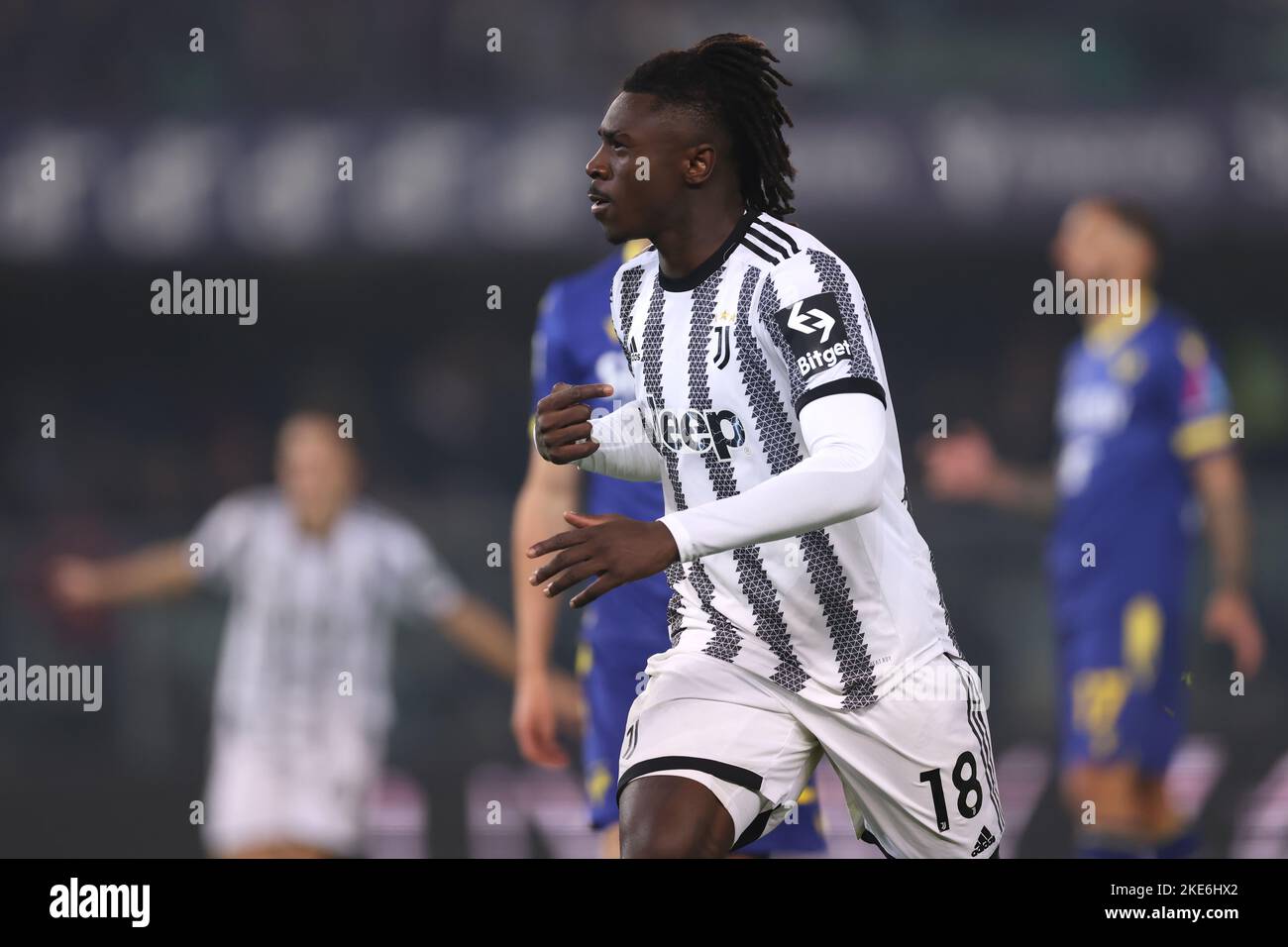 Verona, Italy, 10th November 2022. Moise Kean of Juventus celebrates ...