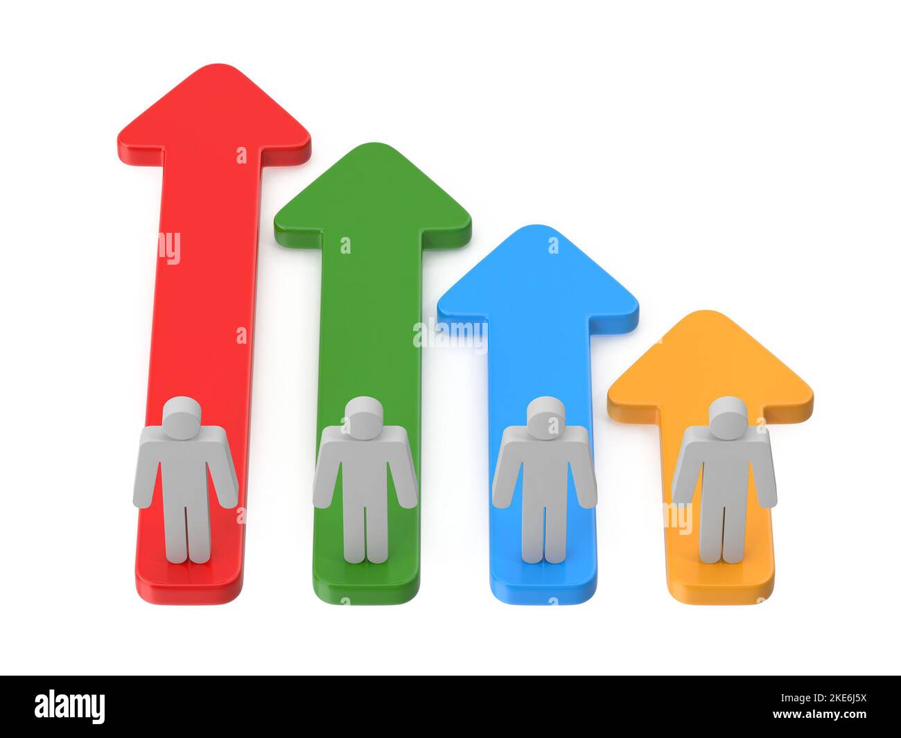 Colorful Arrows and Business Man , This is a 3d rendered computer ...