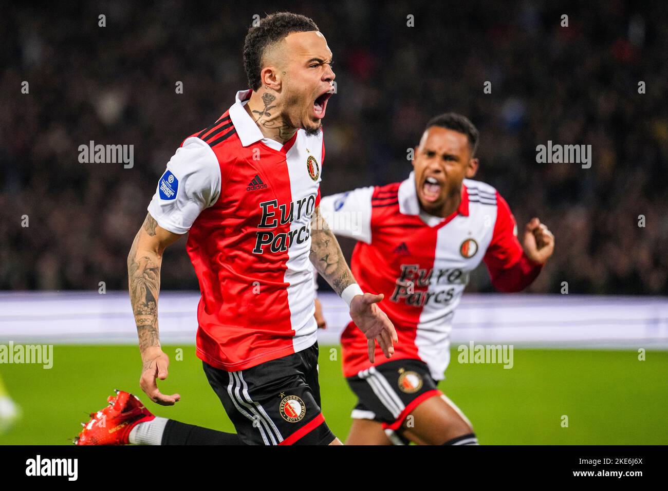 Rotterdam - Quilindschy Hartman of Feyenoord celebrates the 1-0 during ...