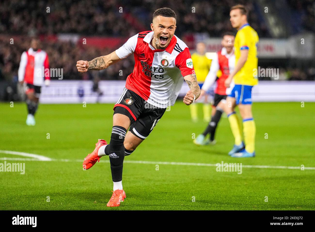 Rotterdam - Quilindschy Hartman of Feyenoord celebrates the 1-0 during ...