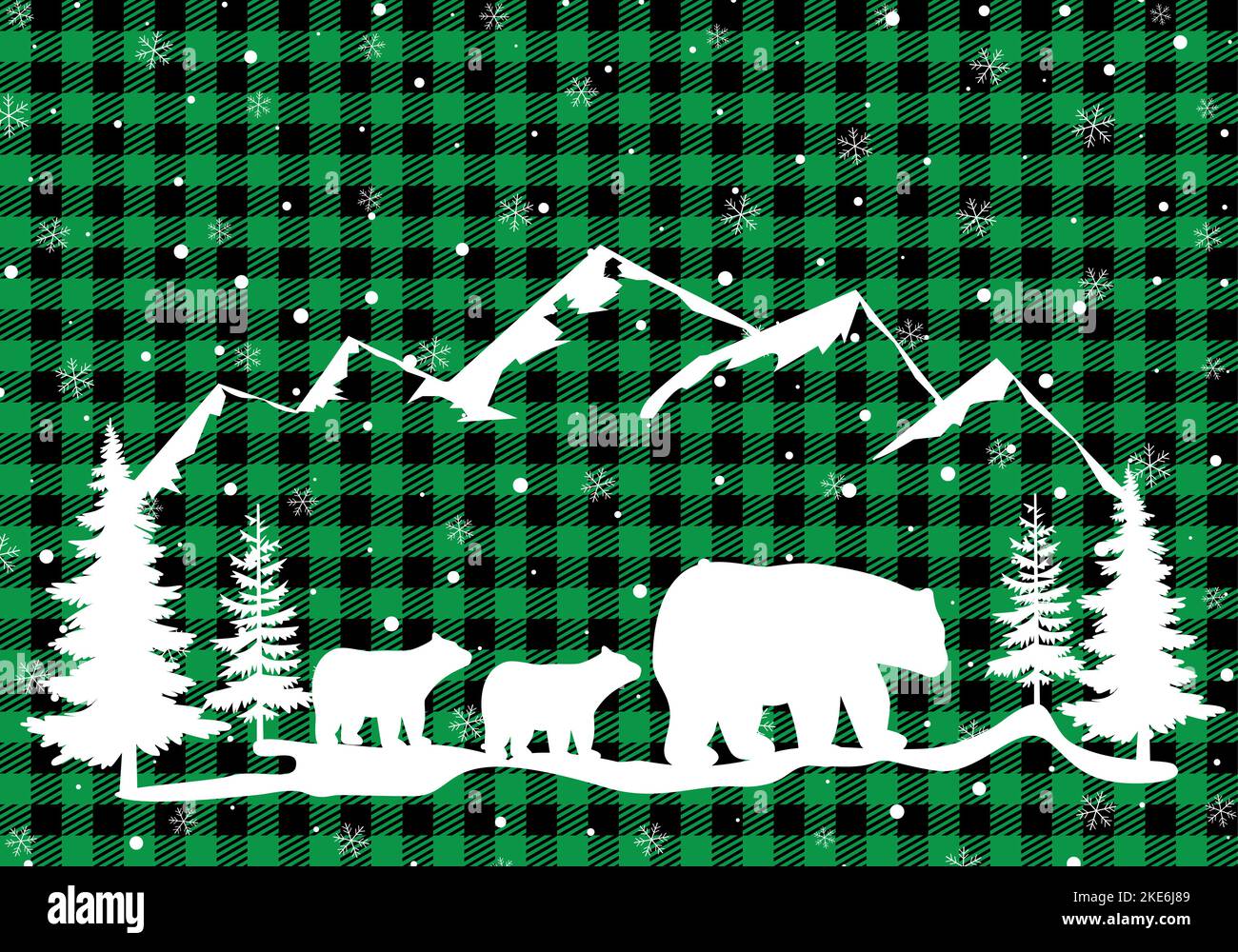 Christmas and New Year pattern at Buffalo Plaid. Festive background for ...