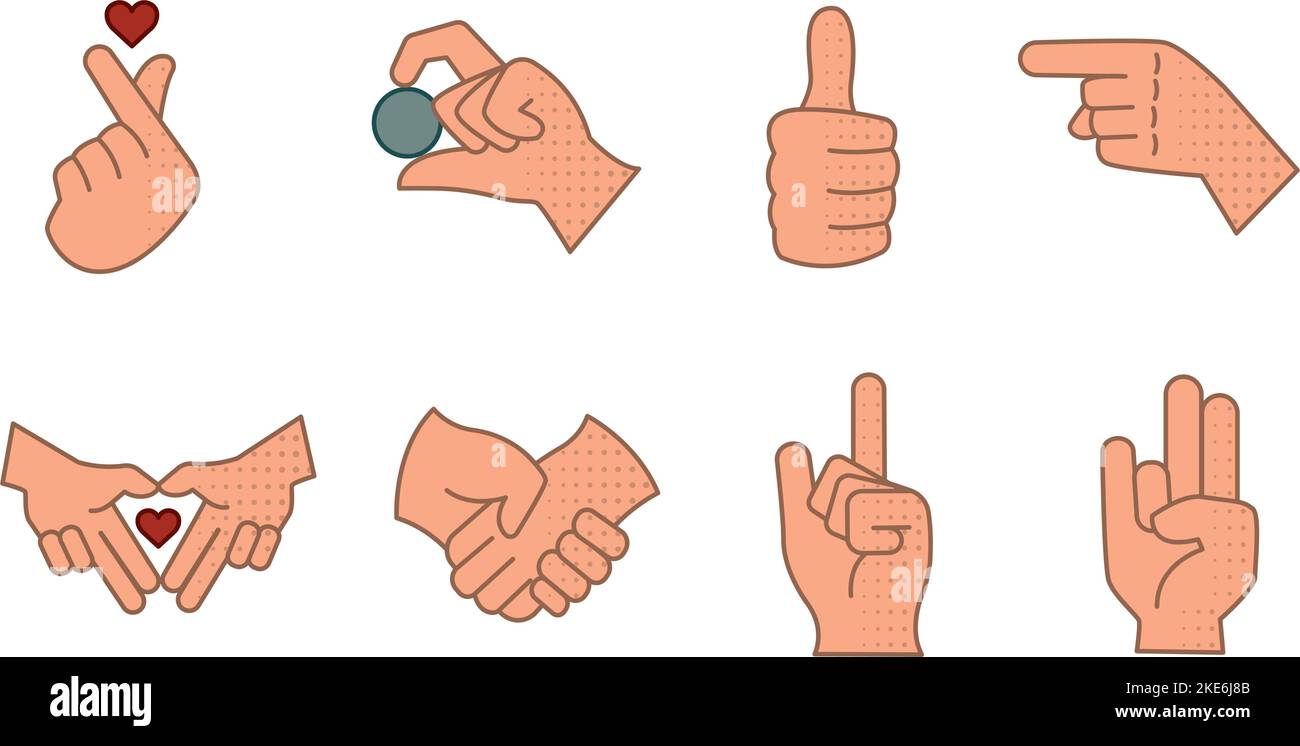 Set of different hand gestures icon Vector Stock Vector Image & Art - Alamy