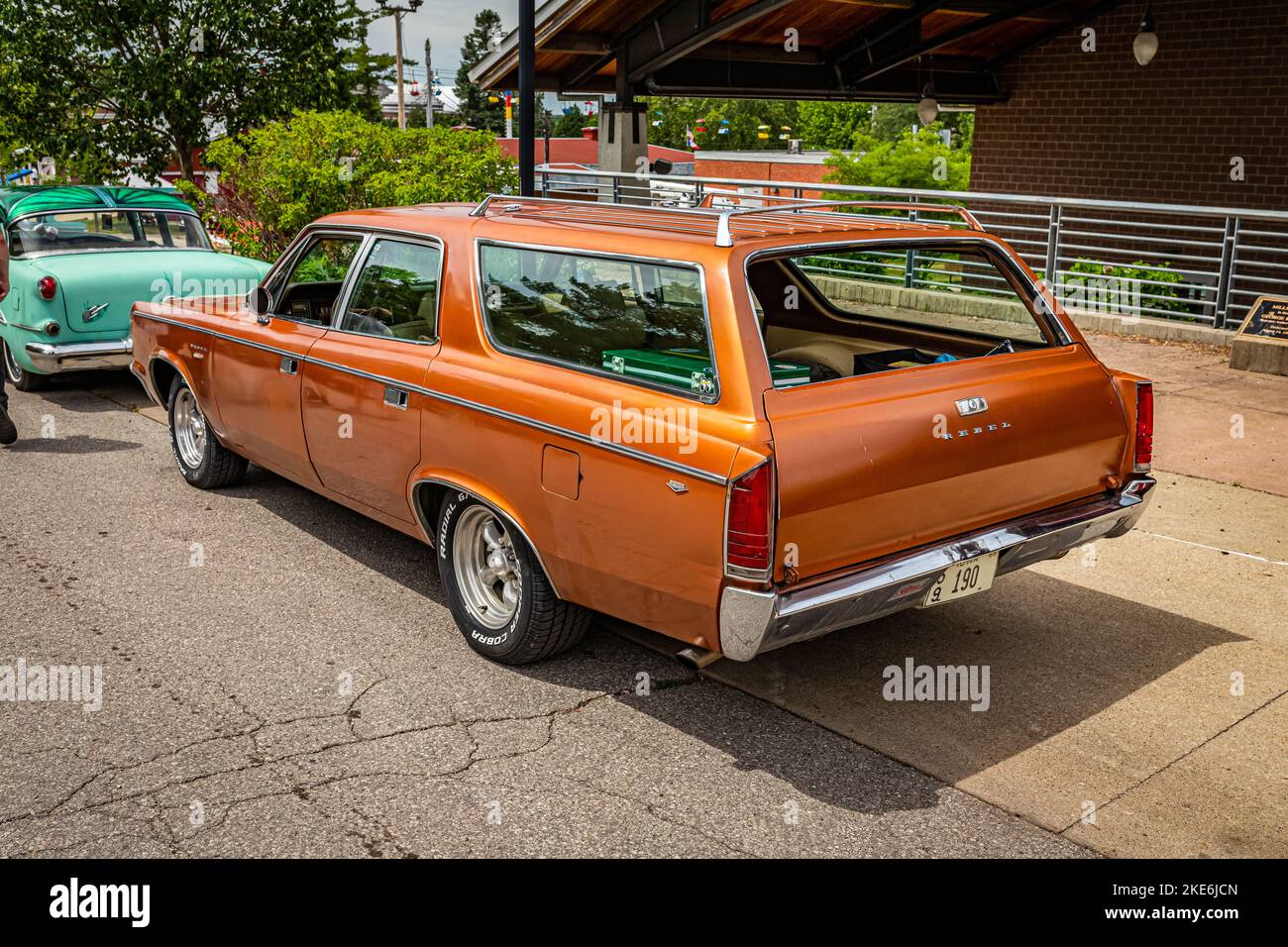 Des Moines, IA - July 02, 2022: High perspective rear corner view of a ...