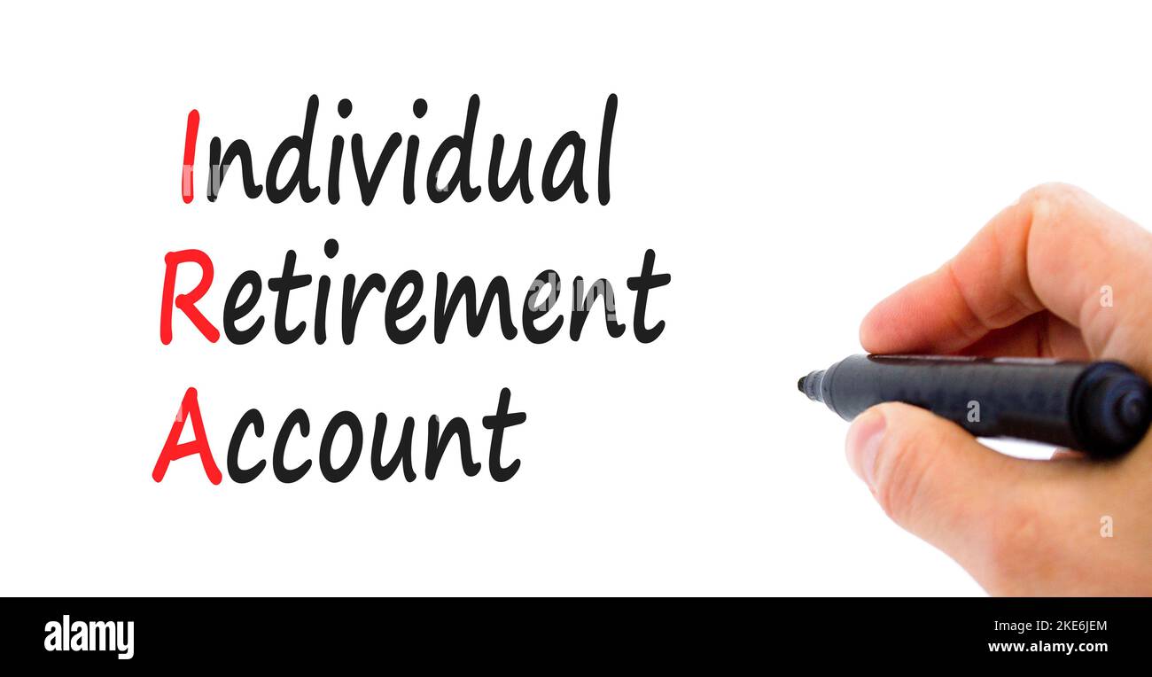 IRA individual retirement account symbol. Concept words IRA individual ...