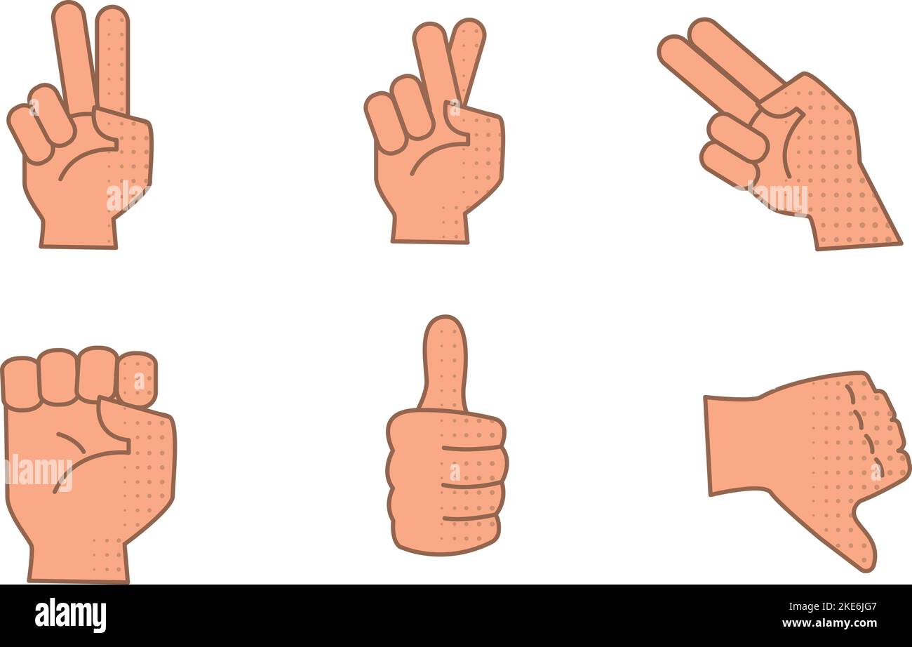 Collection hand gestures line Stock Vector Images - Alamy
