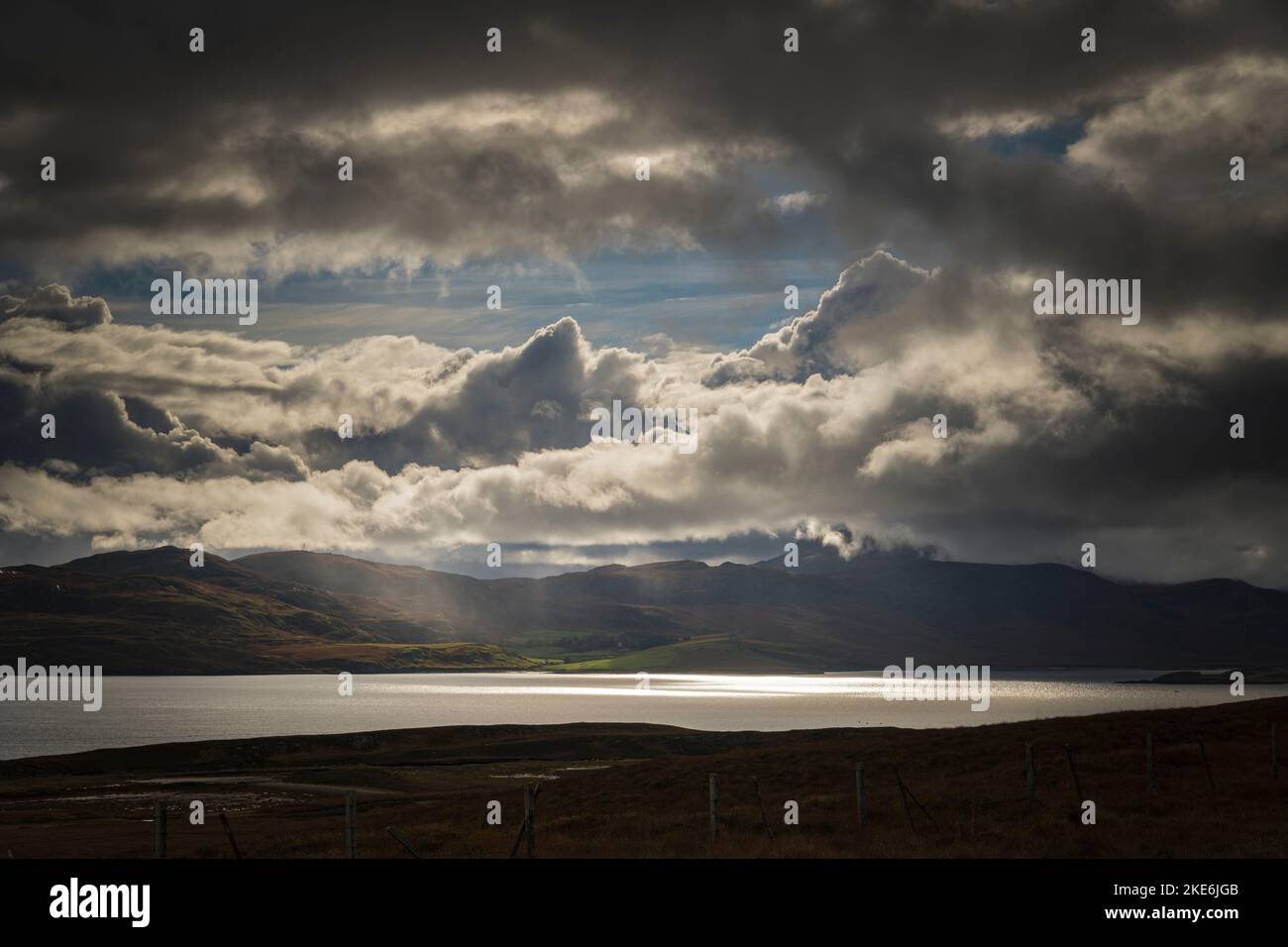 A dramatic, autumnal HDR image of Kyle of Tongue with Ben Loyal covered ...