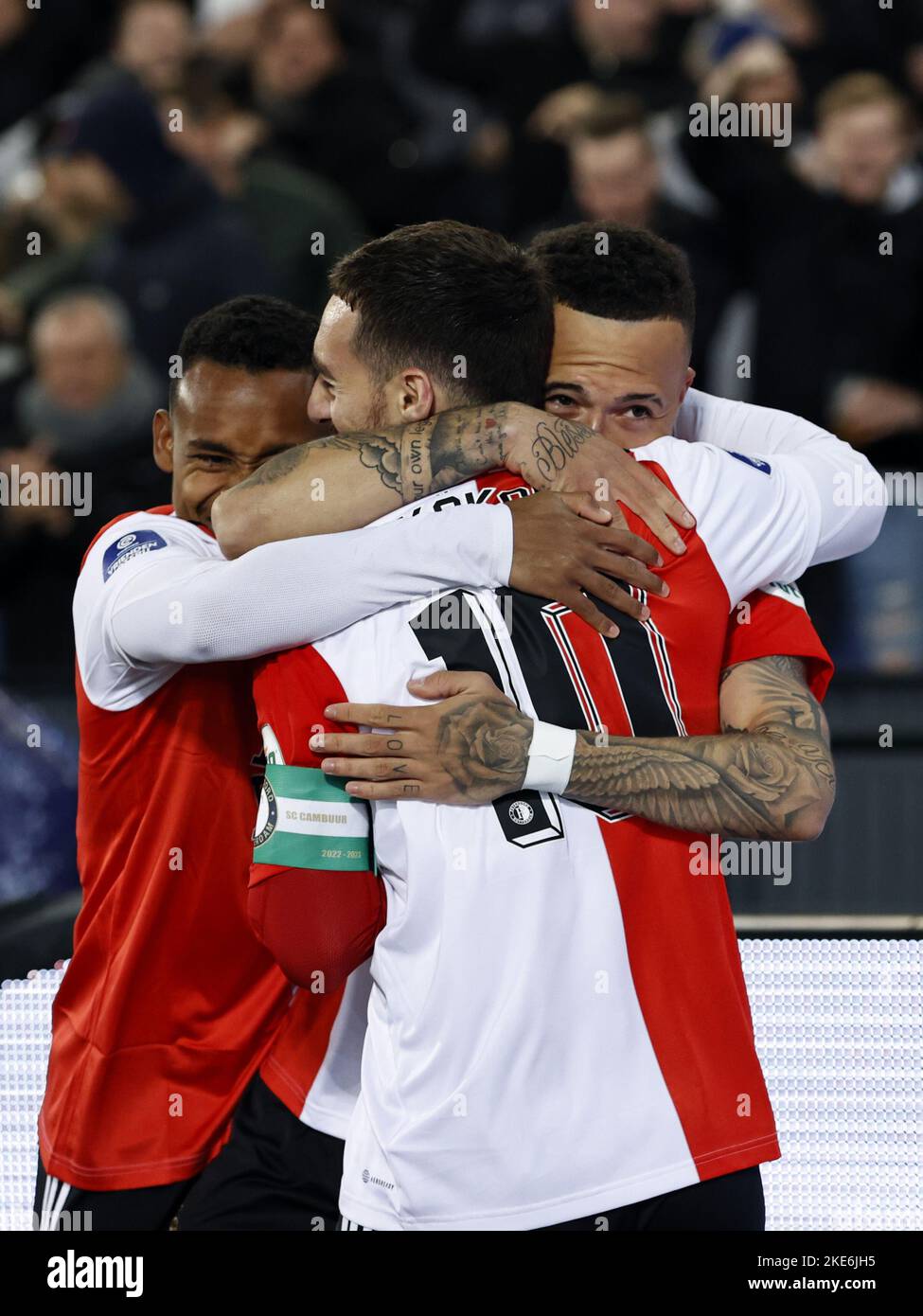 ROTTERDAM - (lr) Igor Paixao of Feyenoord, Orkun Kokcu of Feyenoord, Quilindschy Hartman of ...