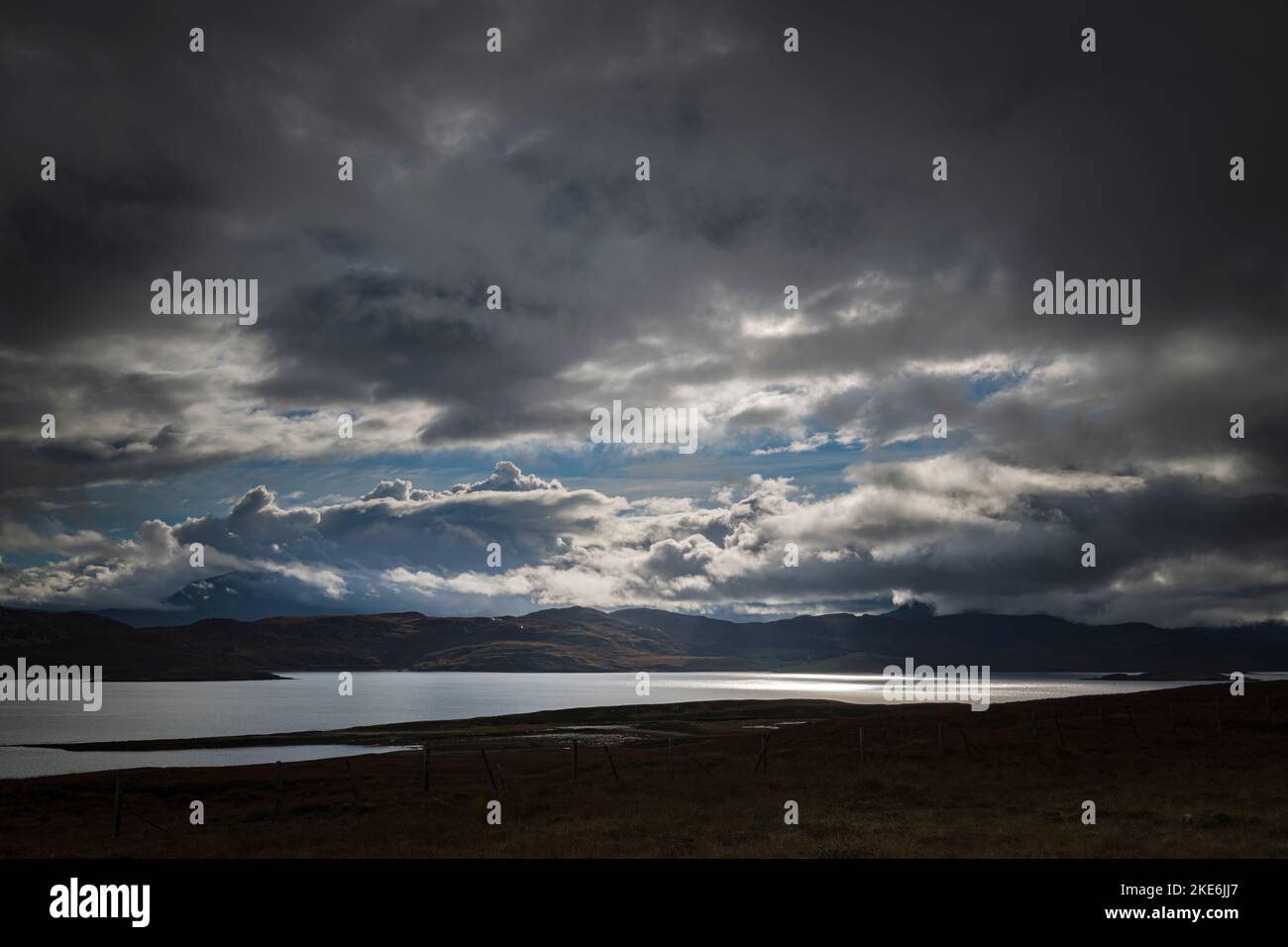A dramatic, autumnal HDR image of Kyle of Tongue with Ben Loyal covered ...