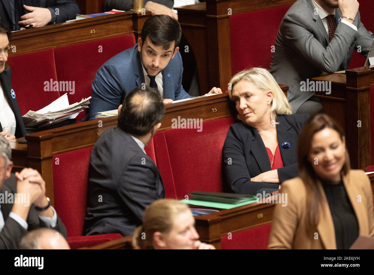 Deputies, Sebastien Chenu, Jean-Philippe Tanguy and Marine Le Pen ...