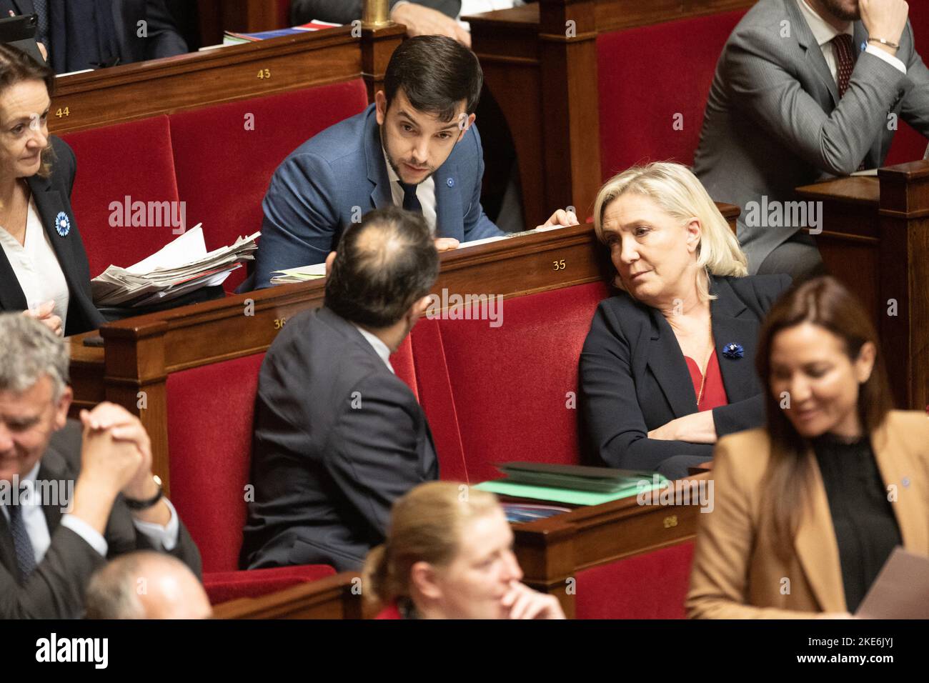 Deputies, Sebastien Chenu, Jean-Philippe Tanguy and Marine Le Pen ...