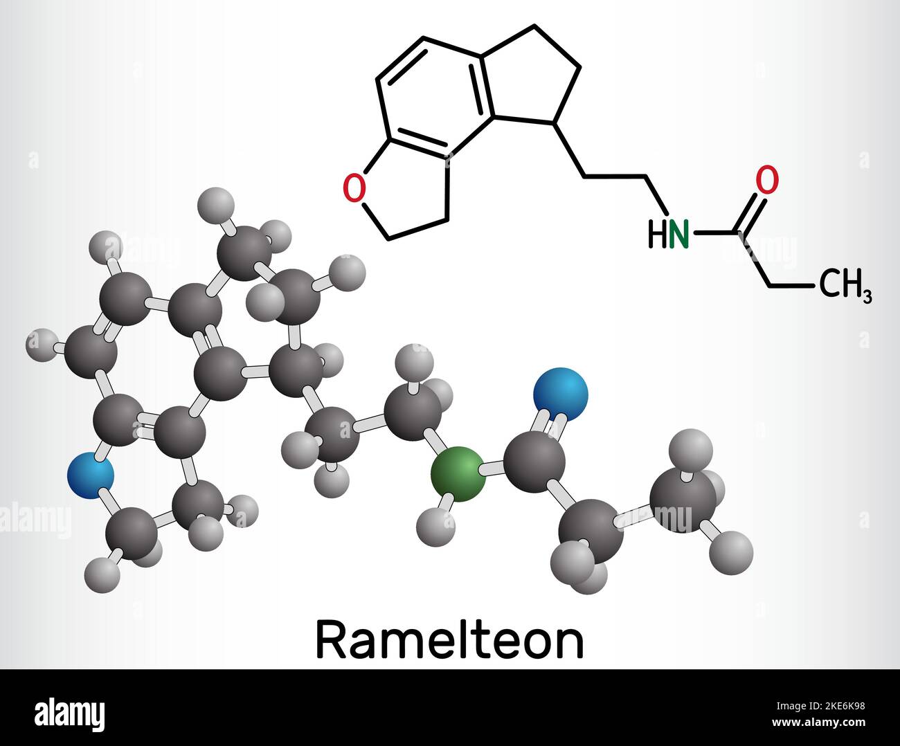 Ramelteon molecule. It is melatonin receptor agonist, used to treat ...