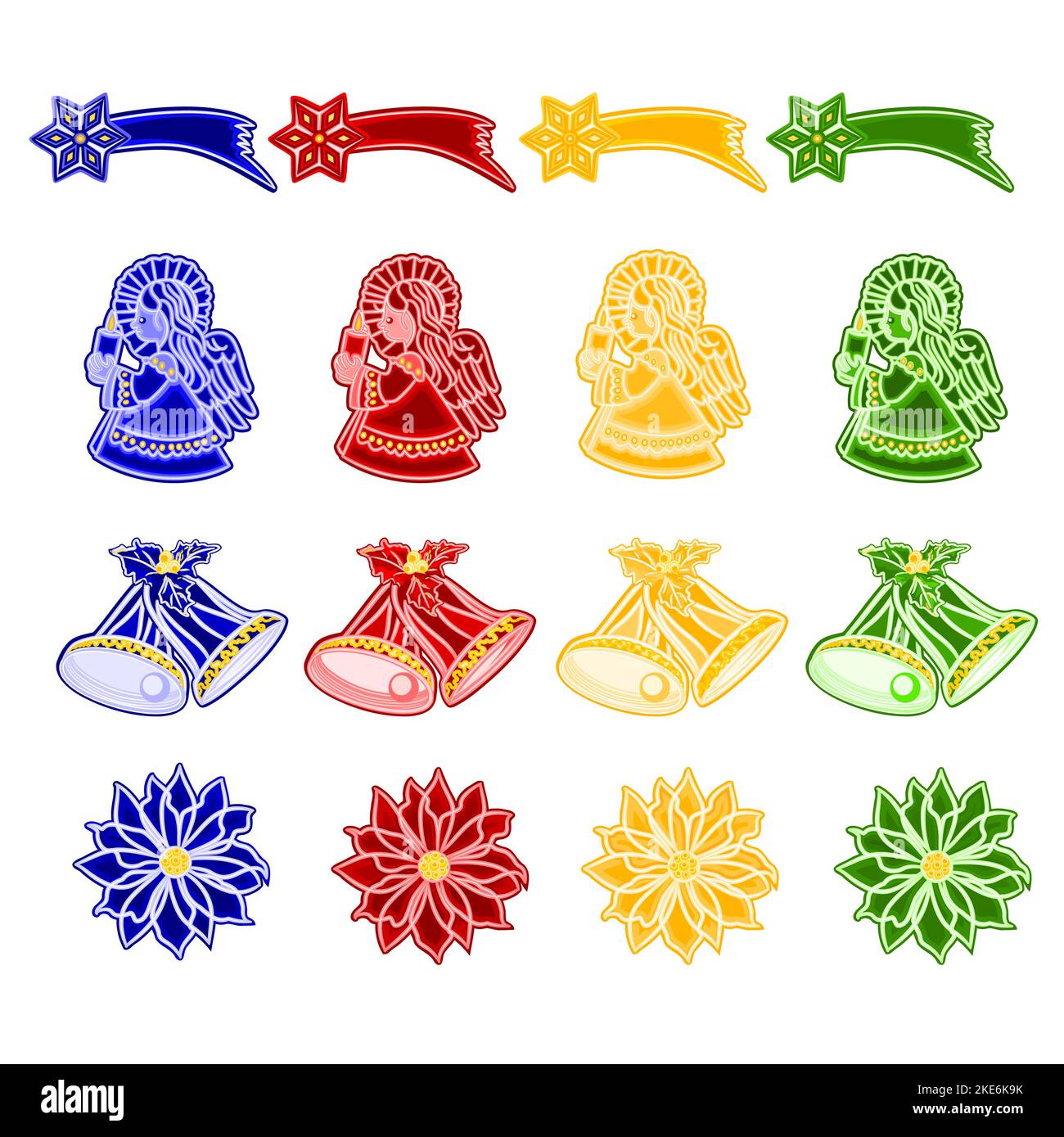 Christmas and New Year decoration with Christmas ornaments as faience ...