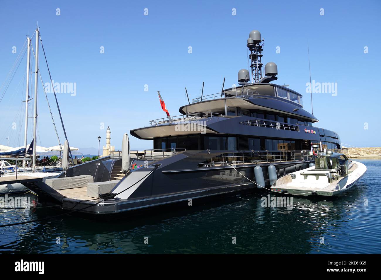 ship, Old Venetian Port, Chania, Hania, Crete, Greece, Europe Stock ...