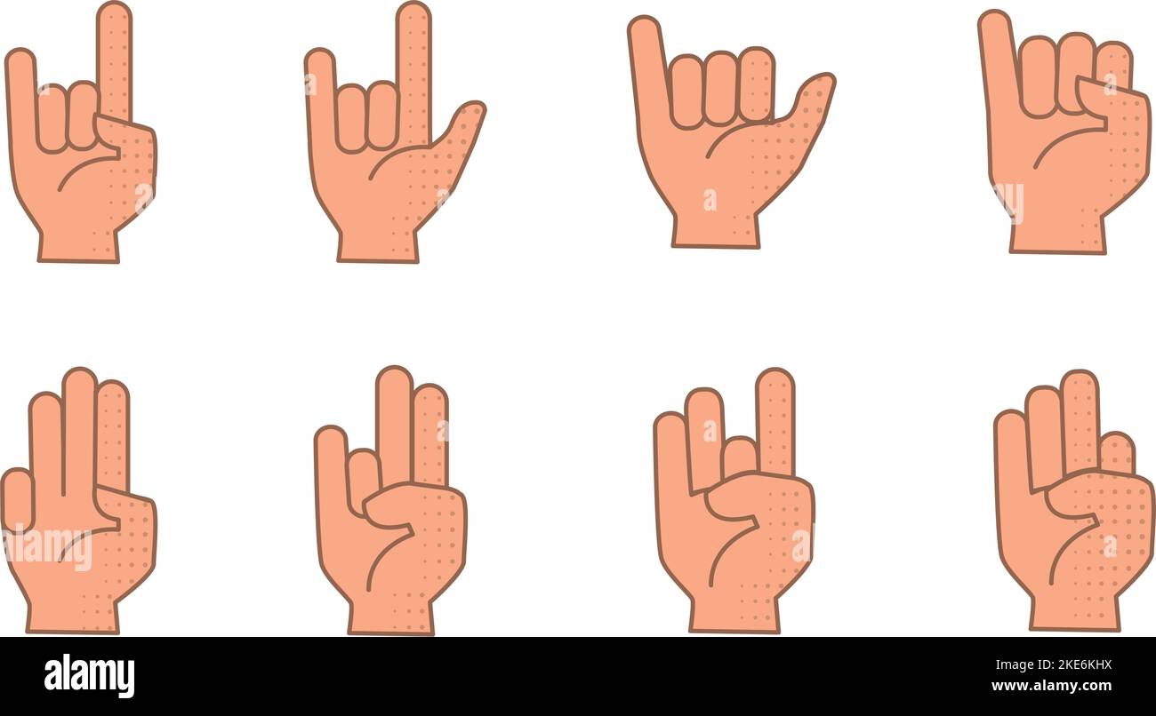 Set of different hand gestures icon Vector Stock Vector Image & Art - Alamy