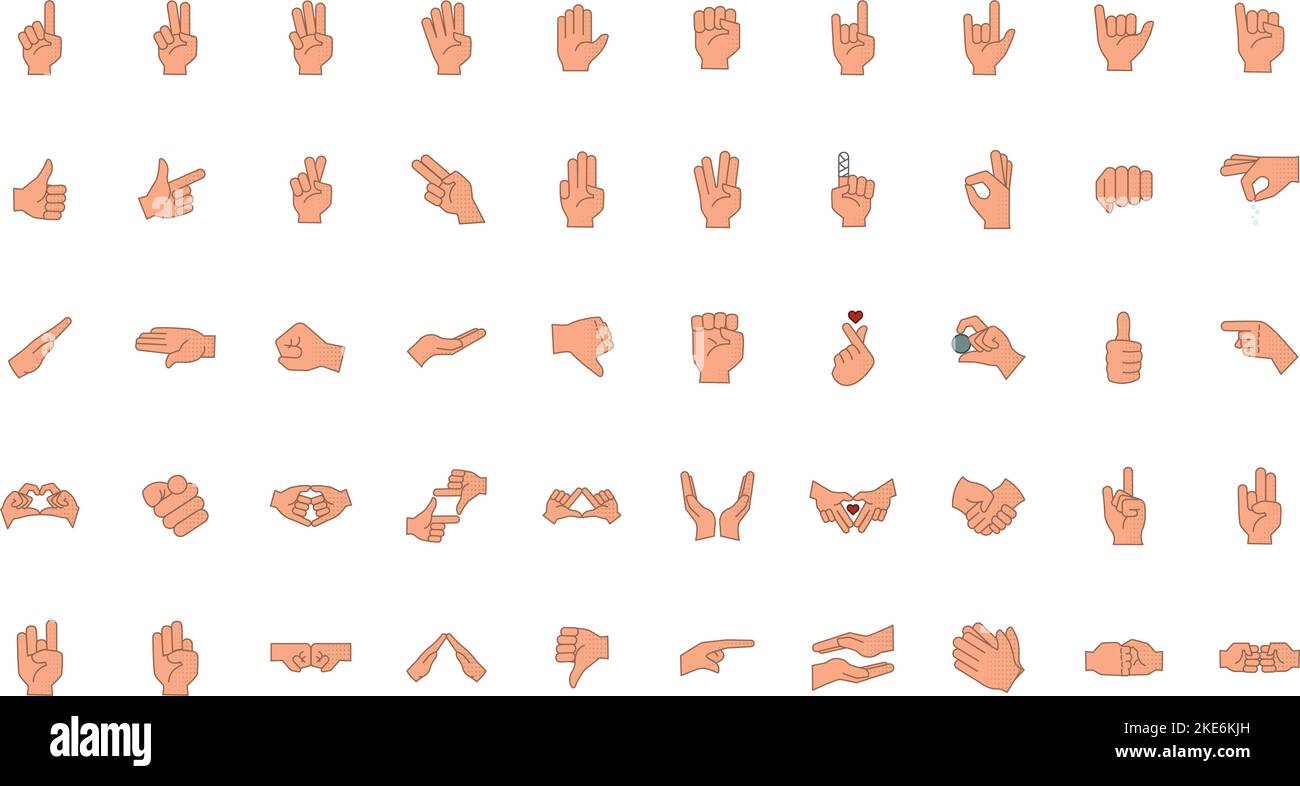 Set of different hand gestures icon Vector Stock Vector Image & Art - Alamy