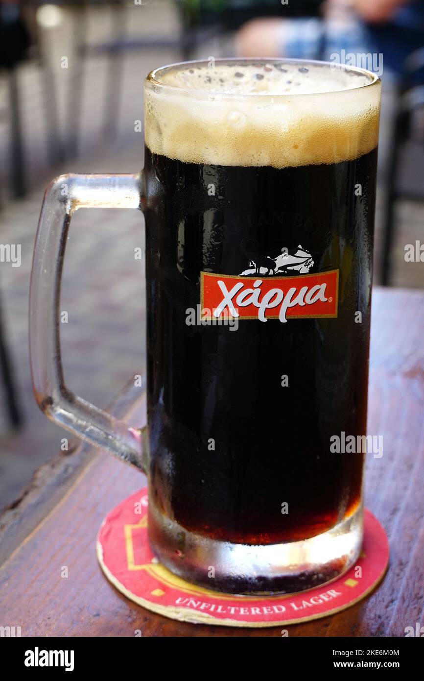 dark Charma Cretan Beer, Chania, Hania, Crete, Greece, Europe Stock ...
