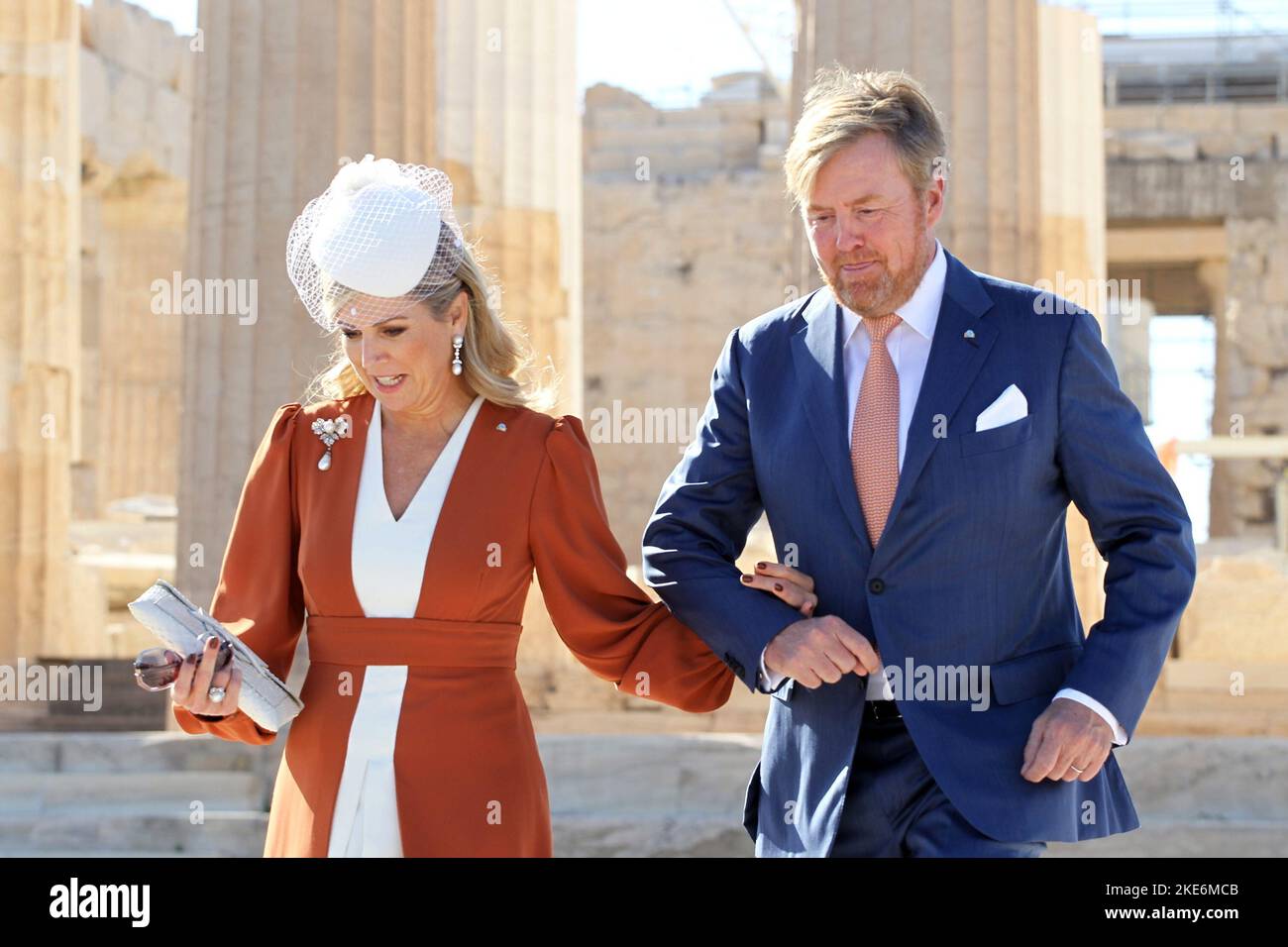 King WILLEM-ALEXANDER and Queen MAXIMA of Netherlands visit Acropolis ...