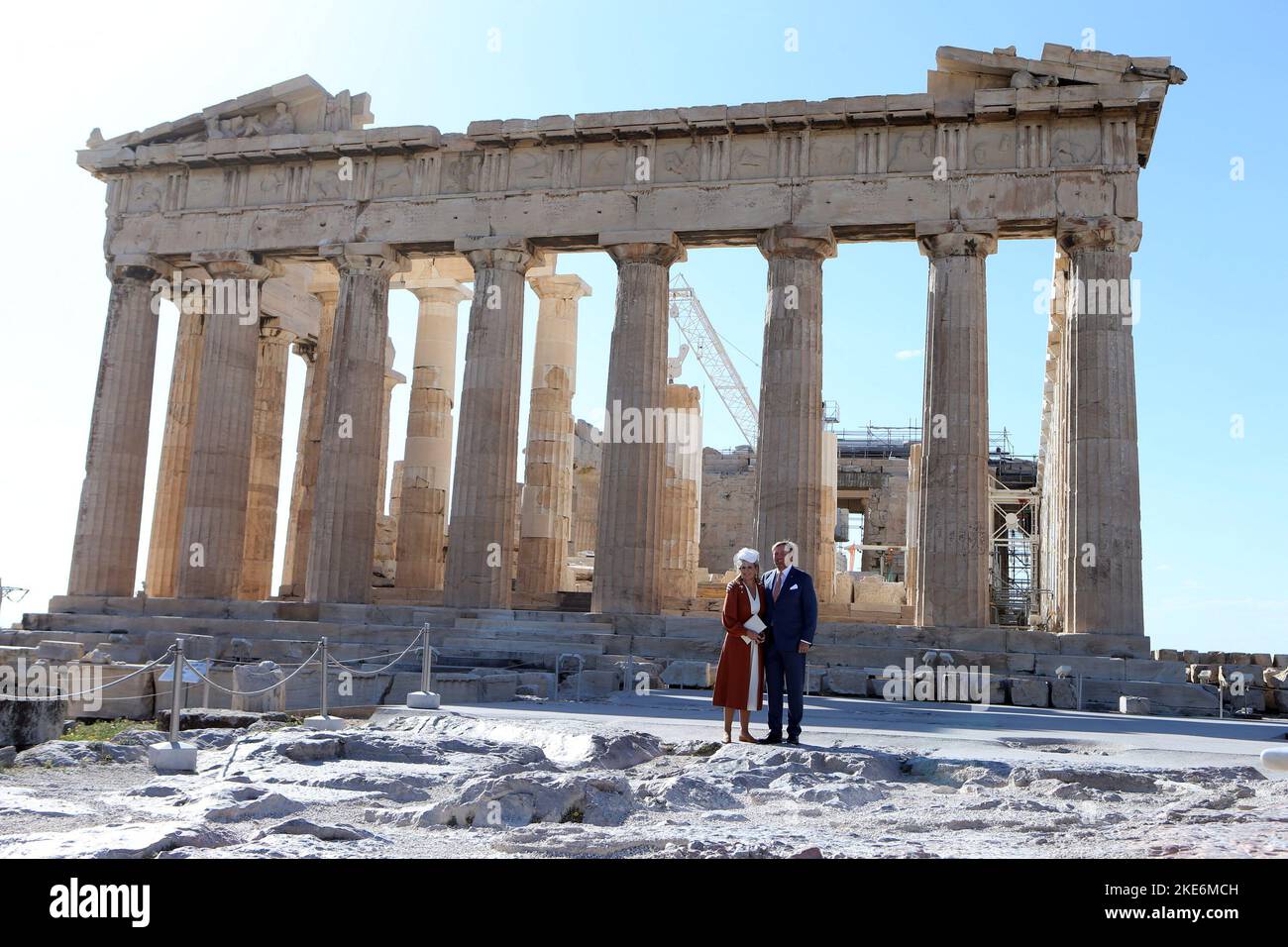 King WILLEM-ALEXANDER and Queen MAXIMA of Netherlands visit Acropolis ...