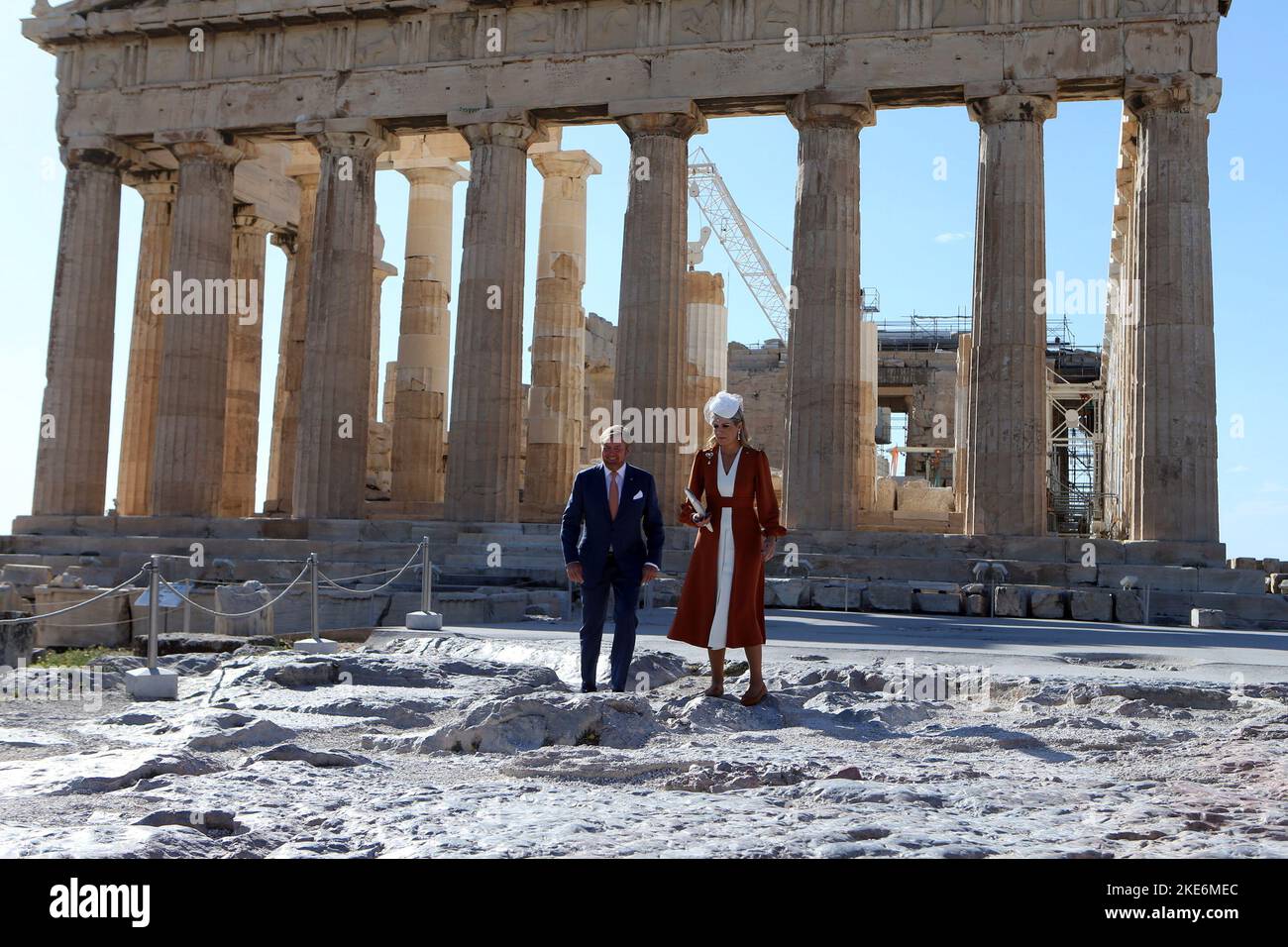 King WILLEM-ALEXANDER and Queen MAXIMA of Netherlands visit Acropolis ...